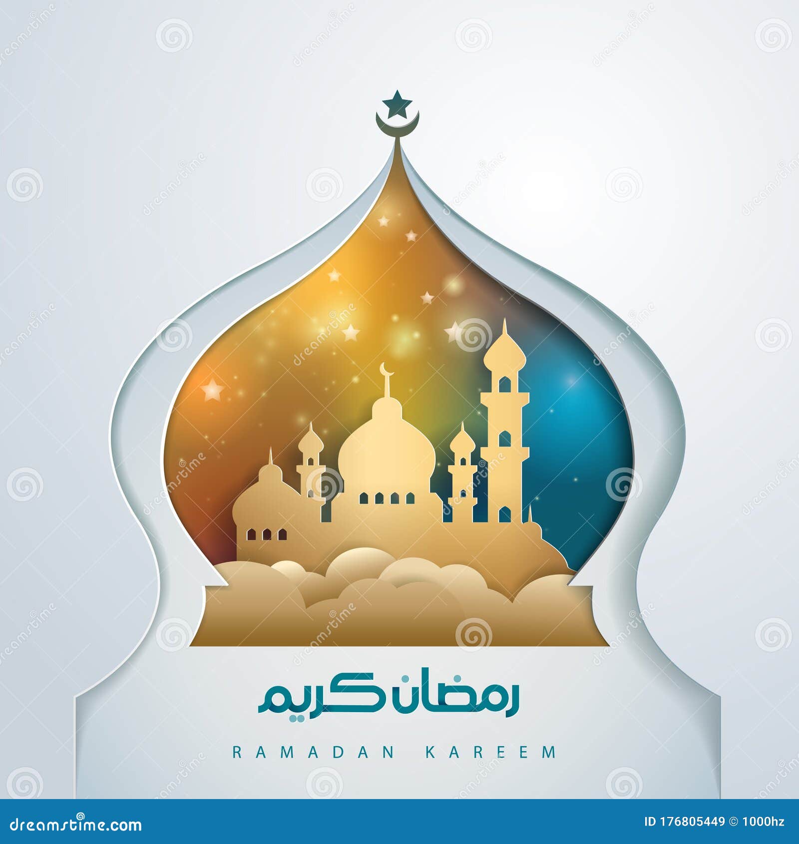 Ramadan Greetings Graphic Design Stock Vector - Illustration of moon ...