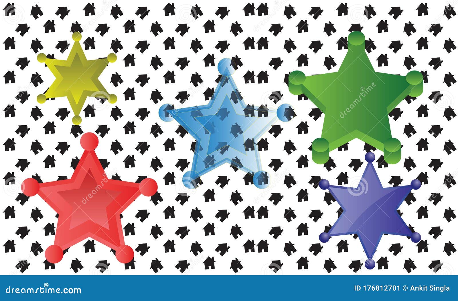 Collection of Abstract Stars Stock Vector - Illustration of life, home ...