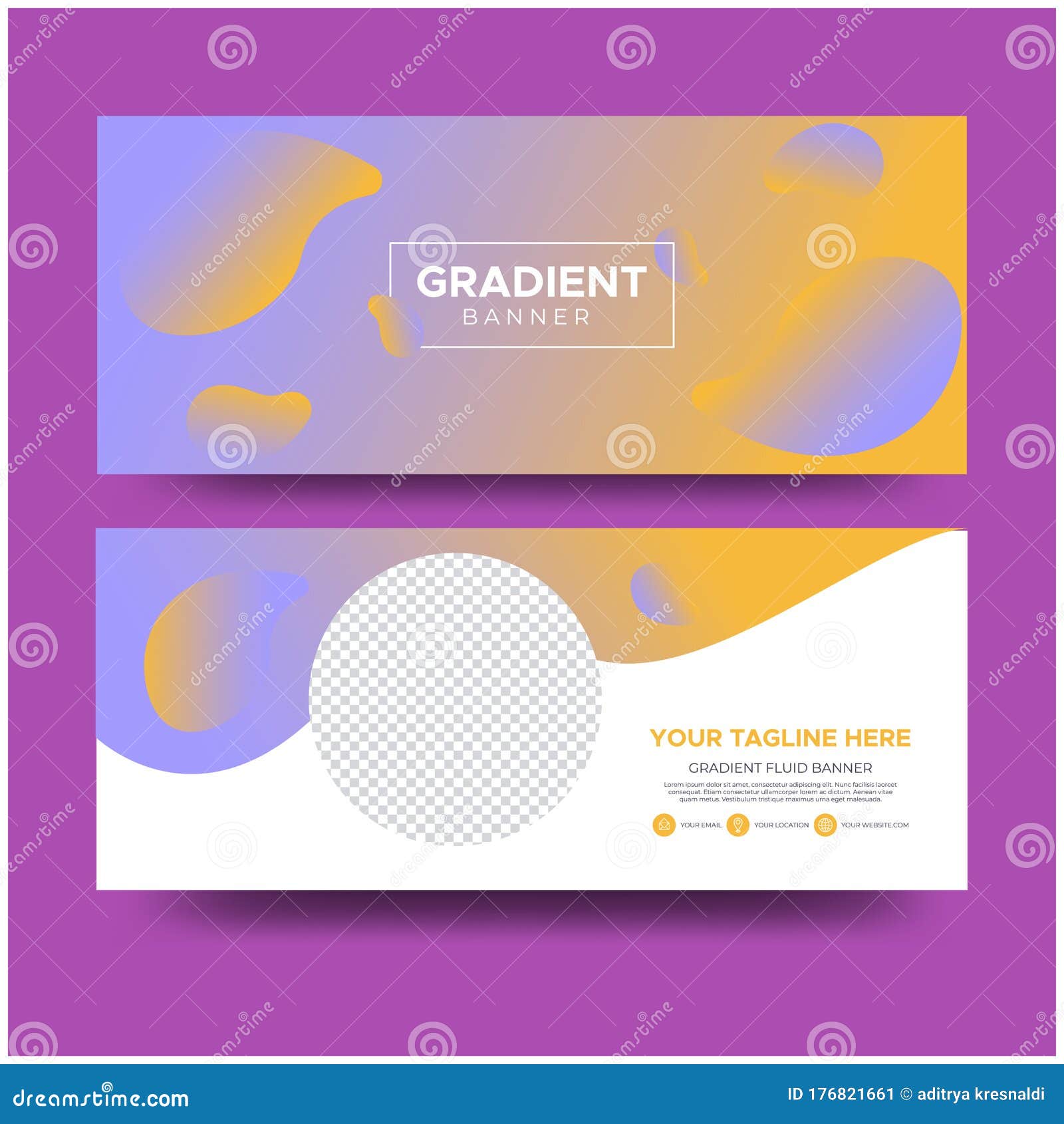 Colorful Fluid Gradient Banner Template Stock Vector - Illustration of ...