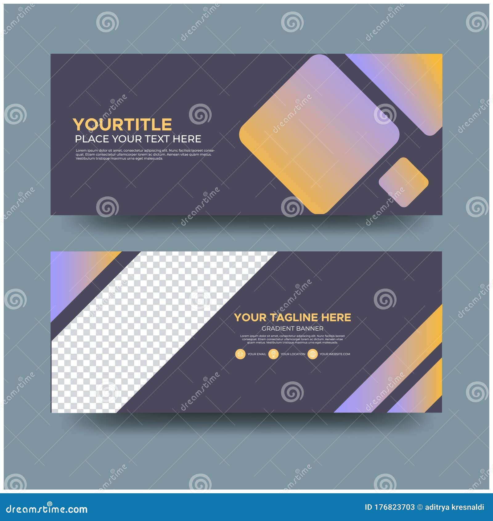 Minimalist Gradient Banner Template, Easy Editable Can Be Used for Many ...