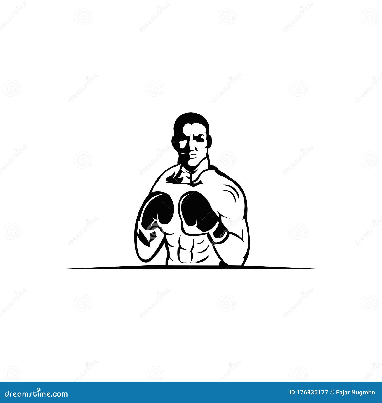 Boxing Logo, Professional Boxer Gloves Training Stock Vector ...