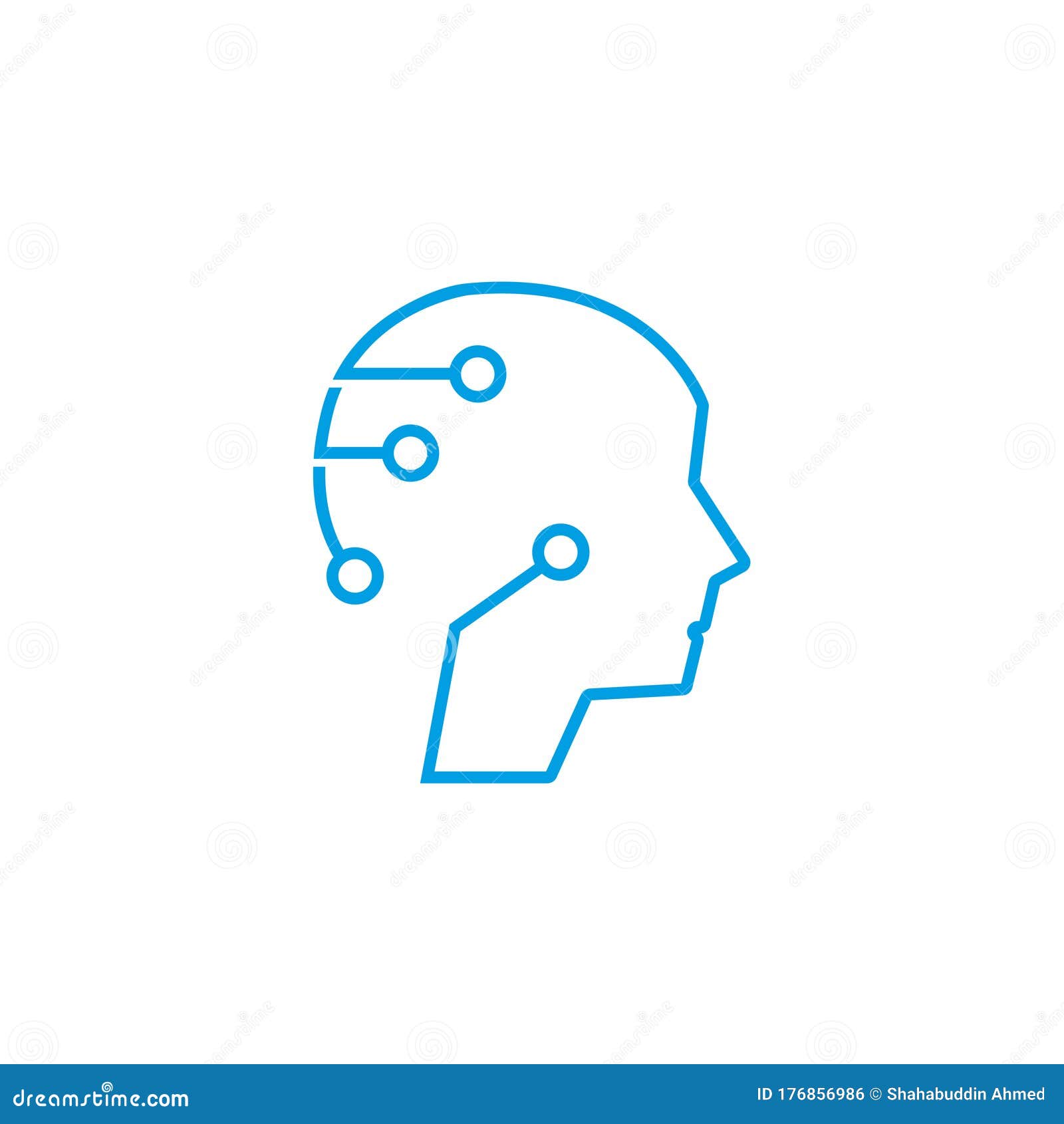 Human Brain Mind Head with Artificial Intelligence Robot Head. Brain ...