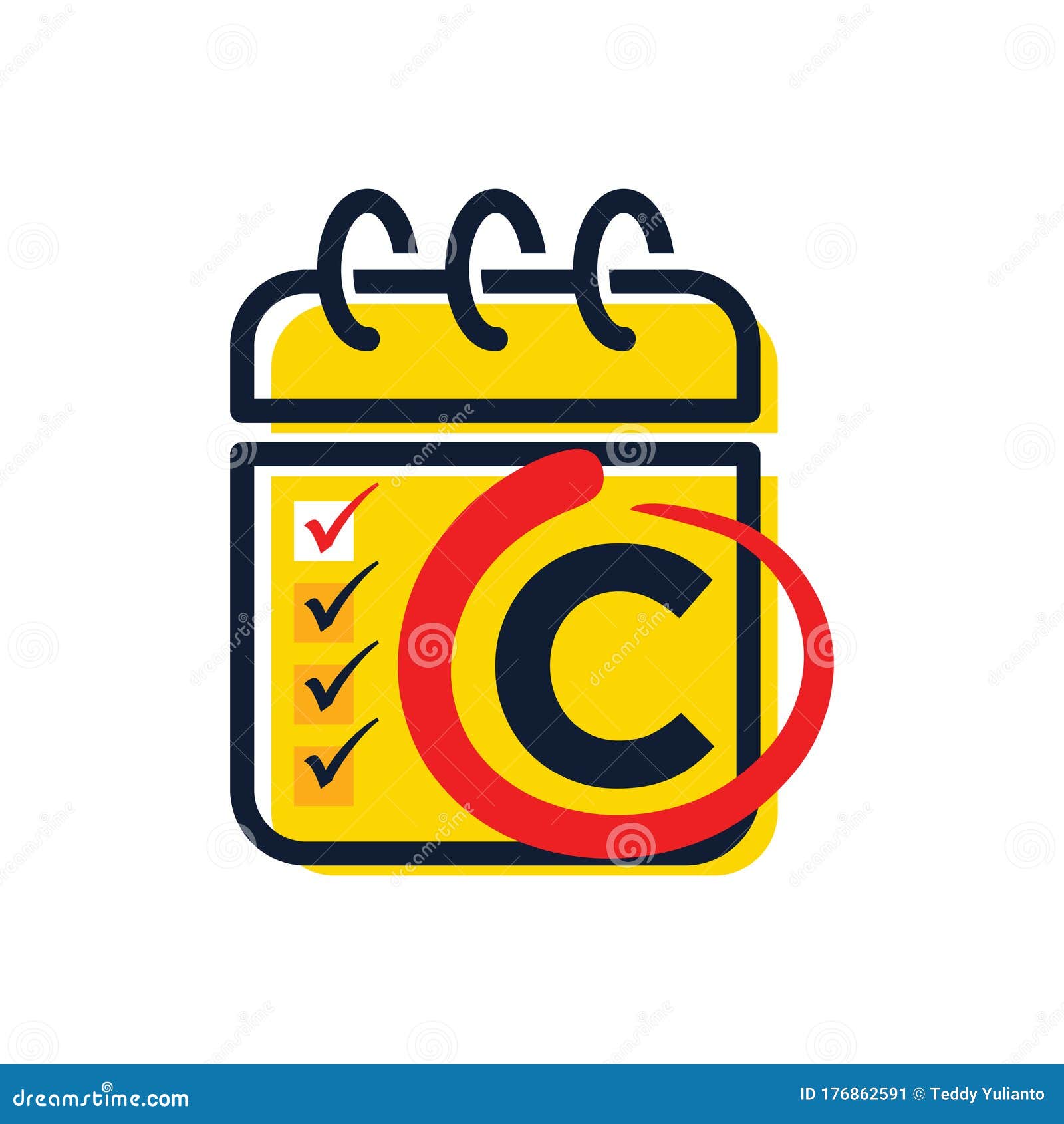 Logo Design Initial C Calendar Stock Vector - Illustration of date ...