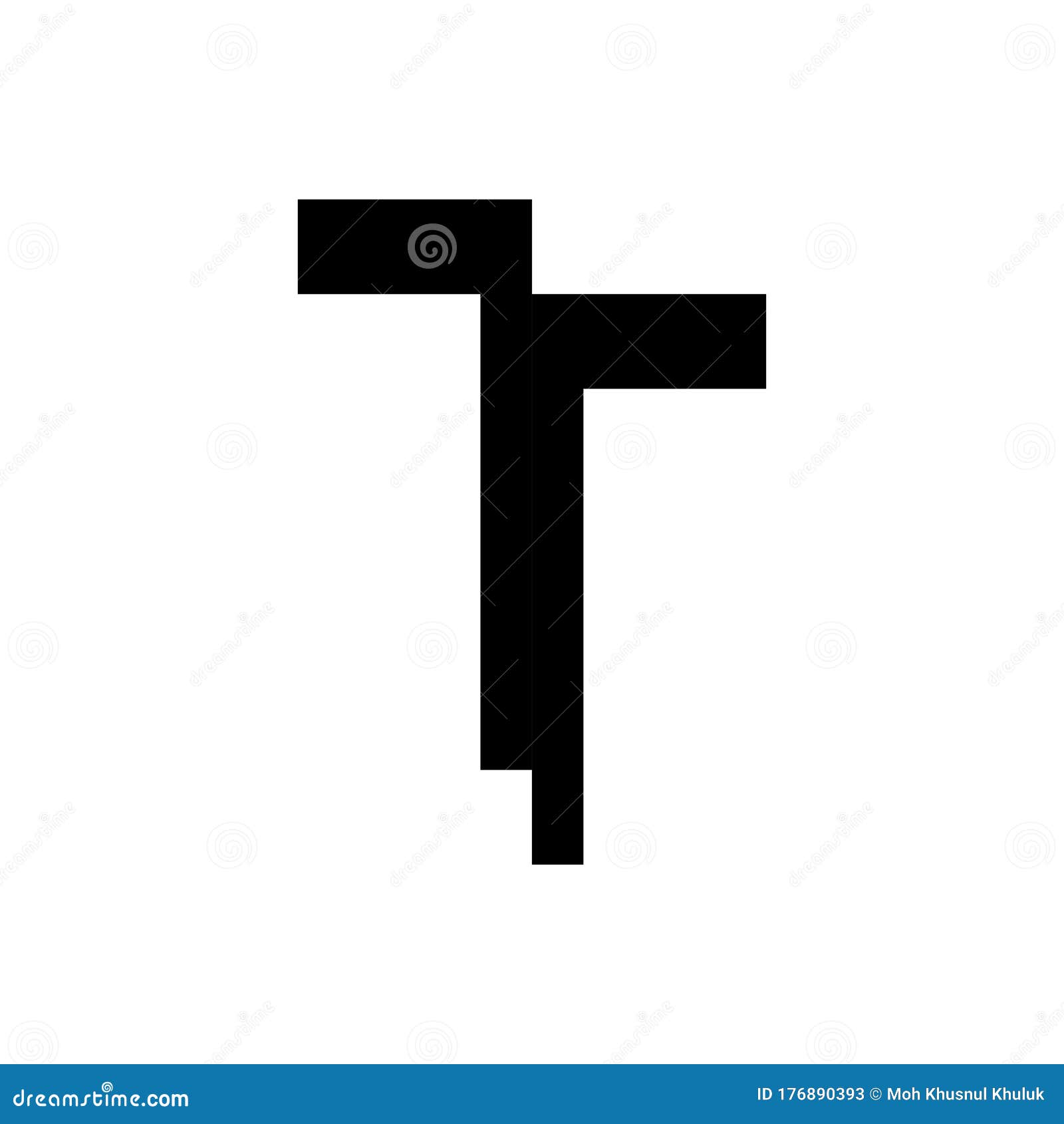 Initial Letter T Cut Off Vector Logo Stock Vector - Illustration of ...