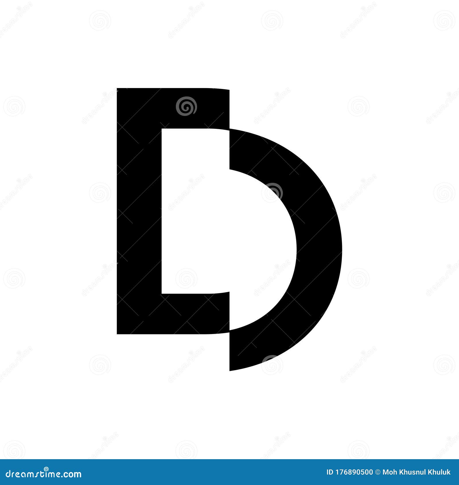 Initial Letter D Cut Off Vector Logo Stock Vector - Illustration of ...
