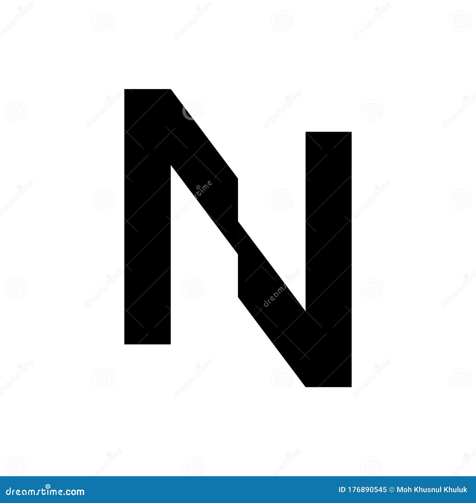 Initial Letter N Cut Off Vector Logo Stock Vector - Illustration of ...