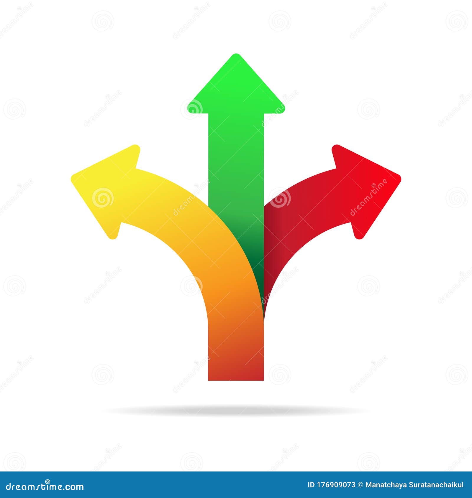 Three Way Direction Arrow Stock Vector Illustration Of Making 176909073