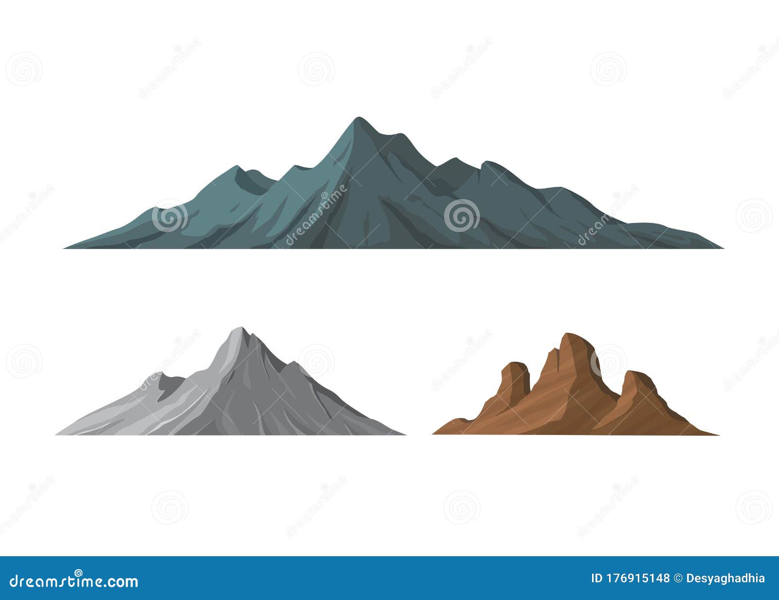 Different Shapes of Mountains Vector Illustration Stock Vector ...