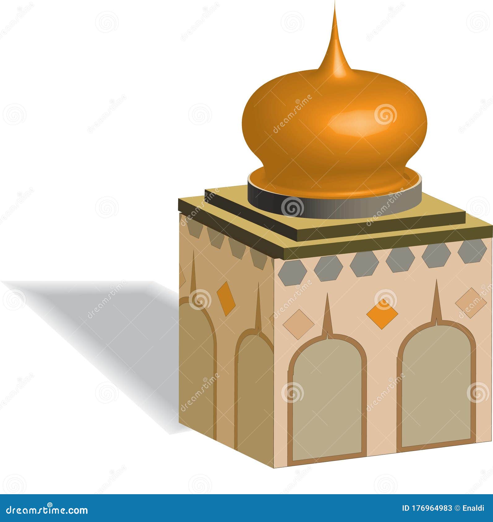 Isometric Mosque Icon and Illustration Stock Illustration ...