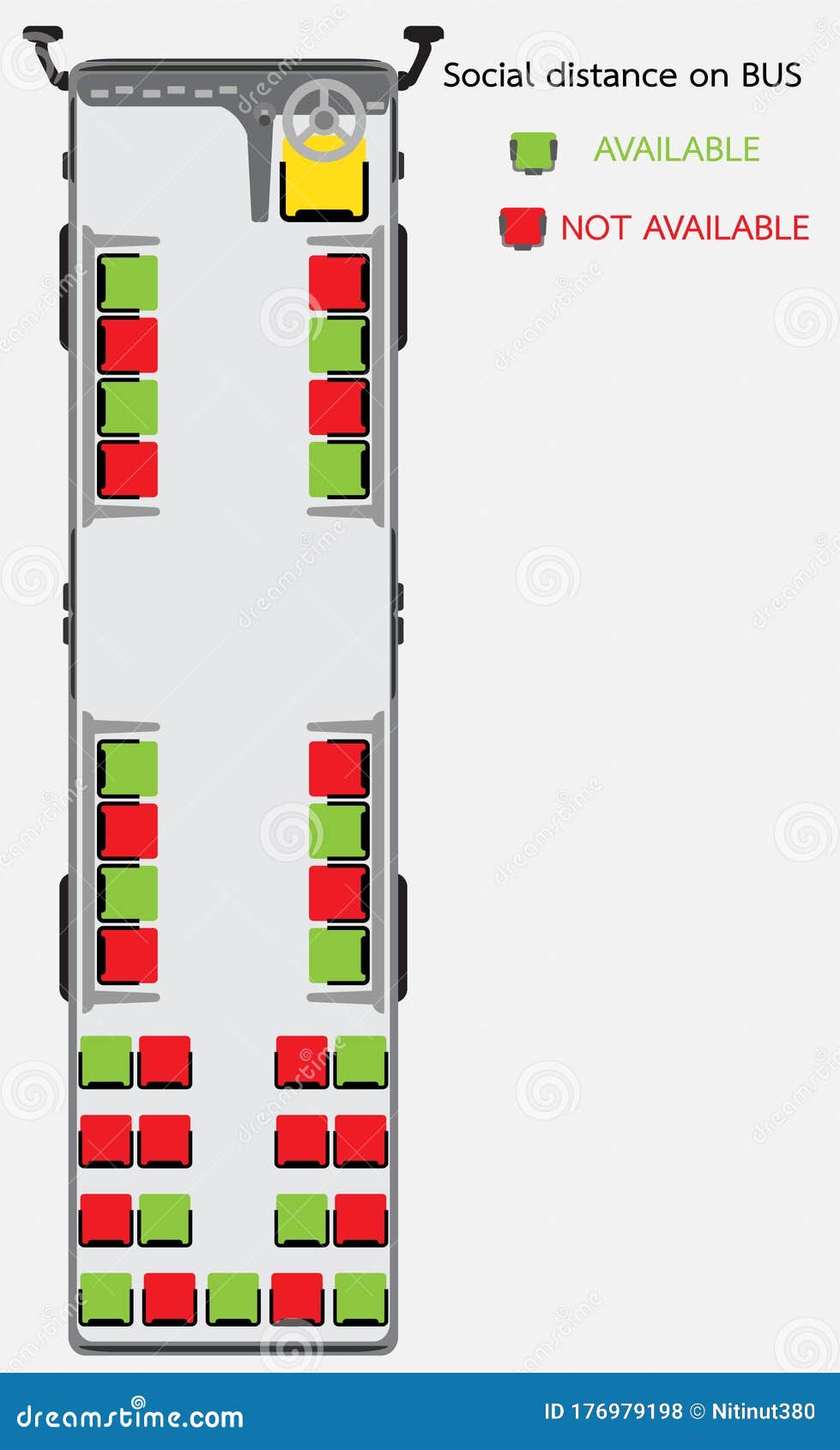 Social Distance on Metro Bus Public Transportation Stock Vector ...