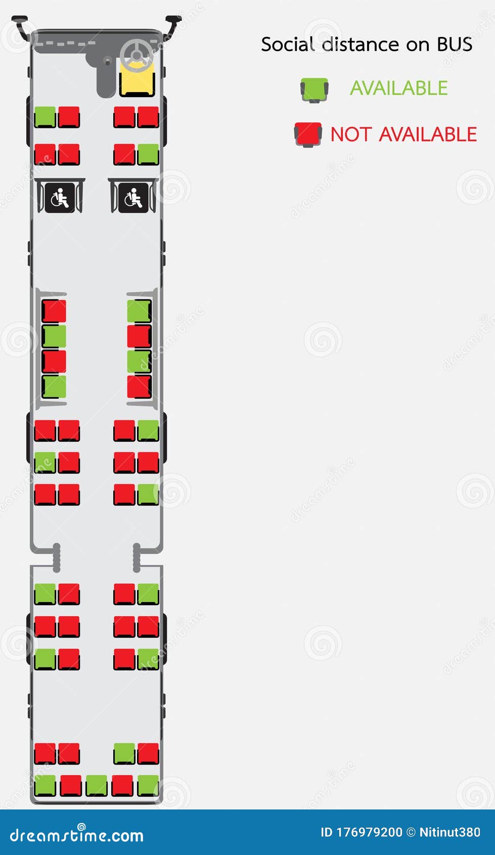 Social Distance on Metro Bus Public Transportation Stock Vector ...