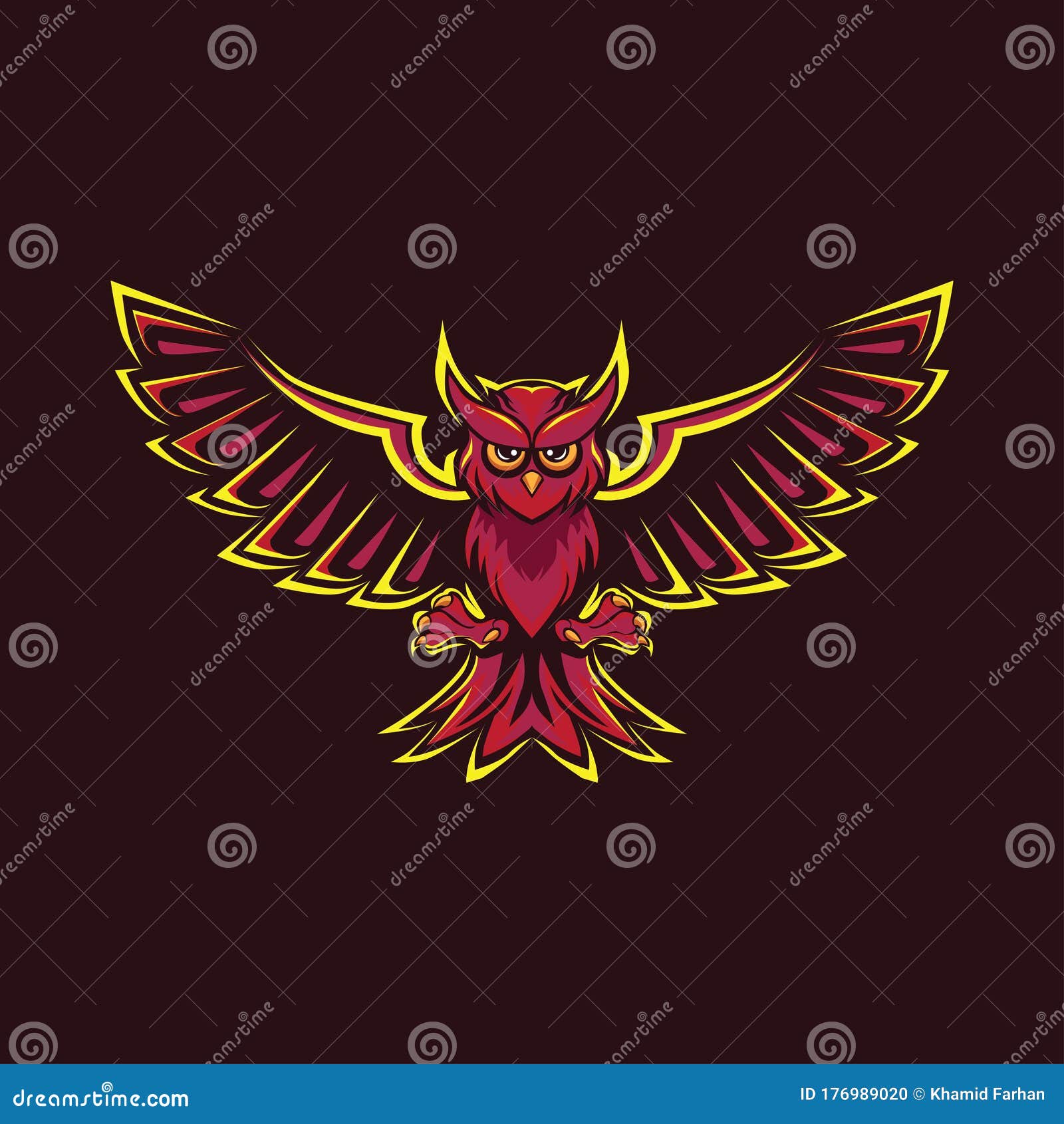RED OWL ANIMAL MASCOT ILLUSTRATION Stock Vector - Illustration of ...