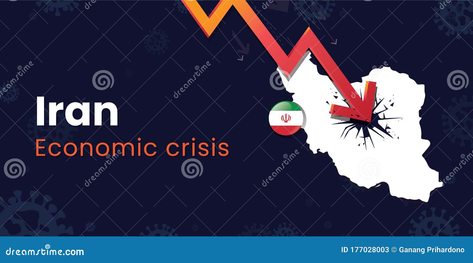 Iran Economic Crisis Caused by Corona Cirus Pandemic Stock Illustration ...