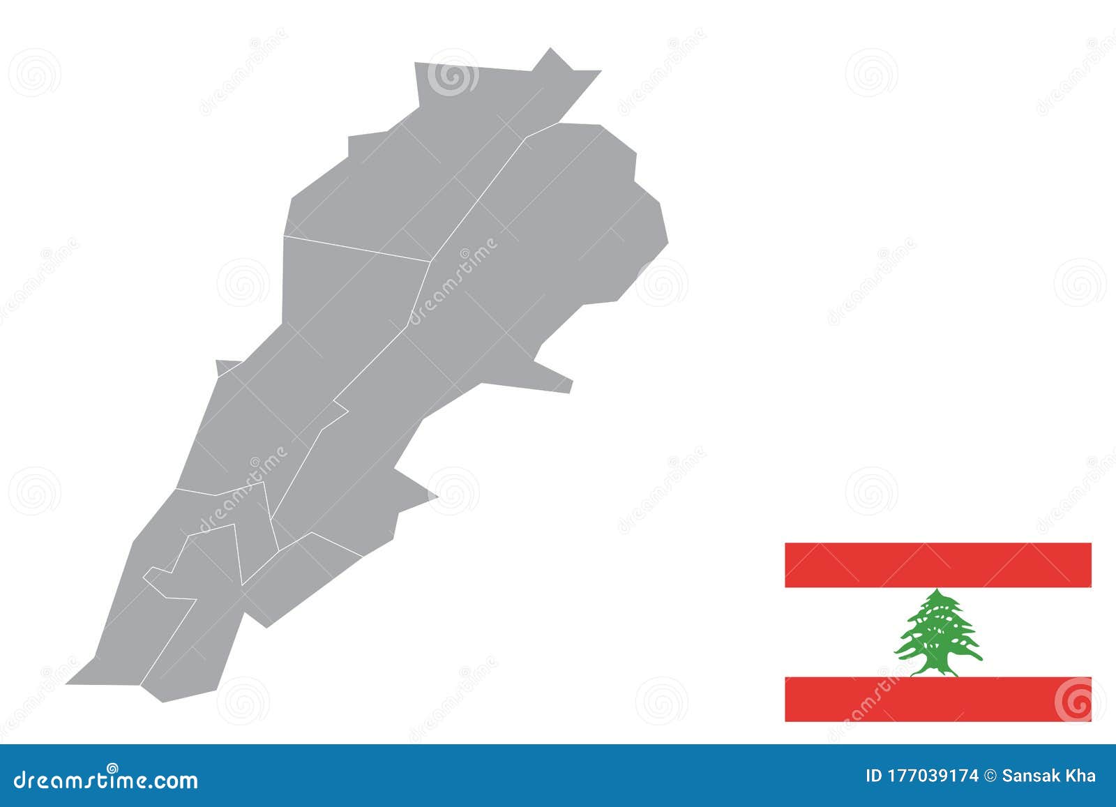 Abstract Map Of Lebanon - Vector Illustartion Of Striped Gold Colored ...