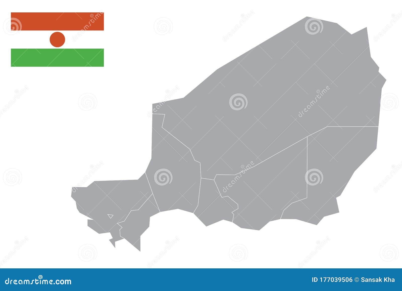 Niger map with flag. stock vector. Illustration of design - 177039506
