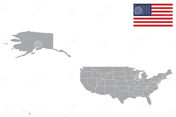 Usa Mercator Map with Flag. Stock Vector - Illustration of country ...