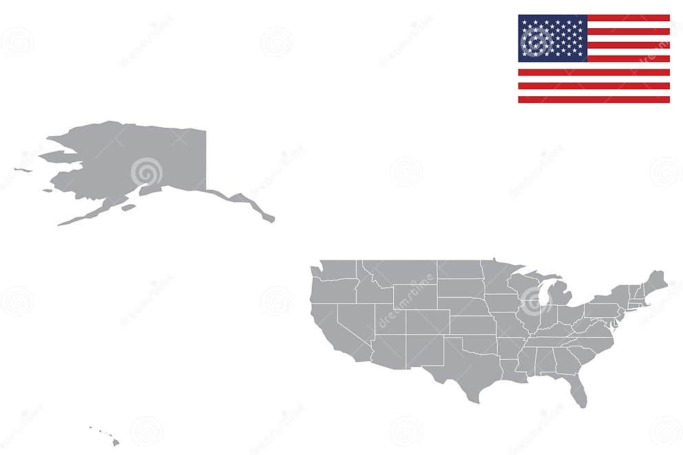 Usa Mercator Map with Flag. Stock Vector - Illustration of country ...