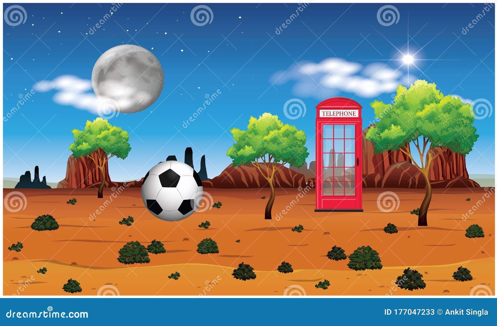 A Desert View with Advance Technology Stock Vector - Illustration of ...