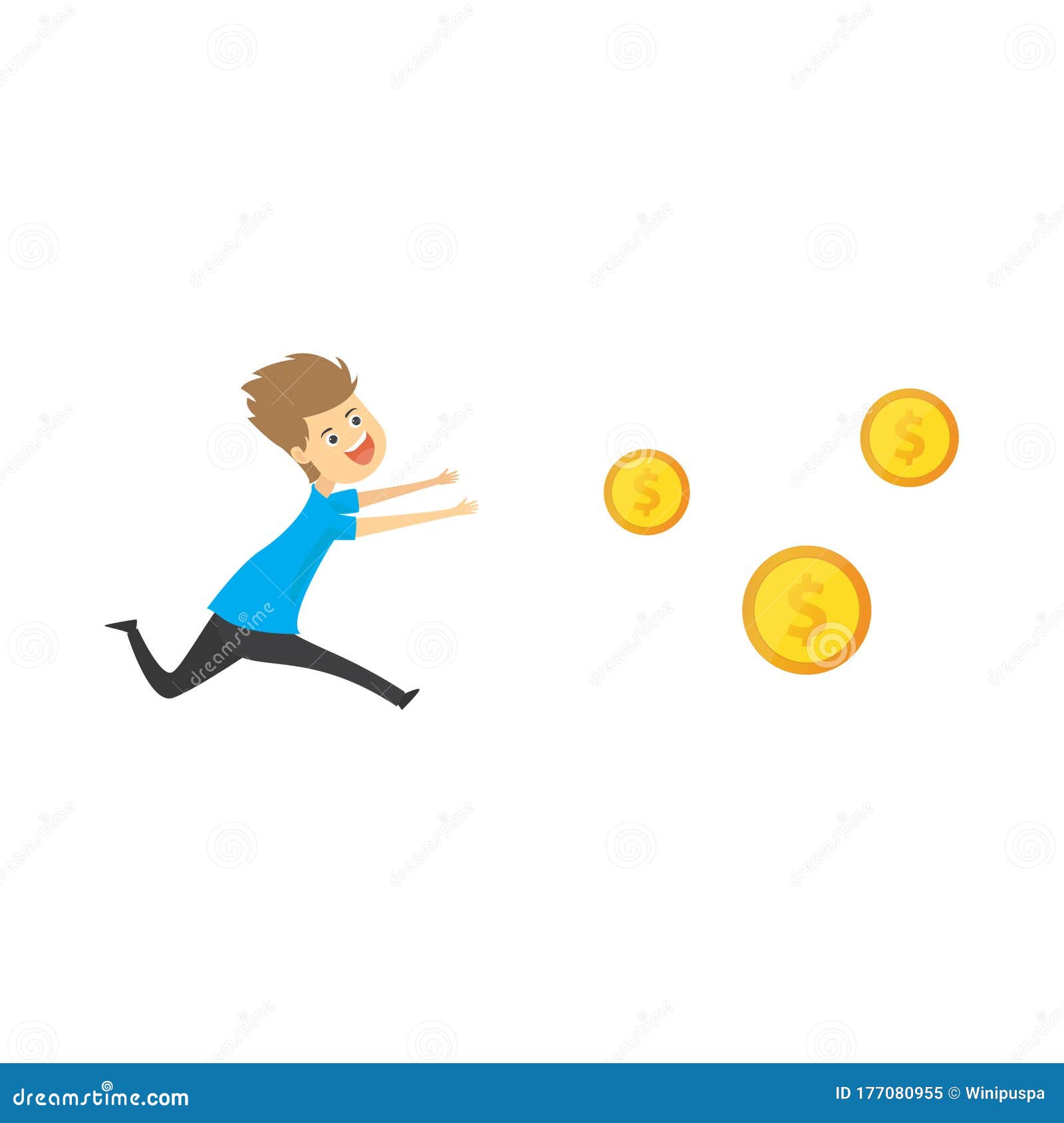 Illustration Vector Graphic Cartoon Character of People Chasing Money ...