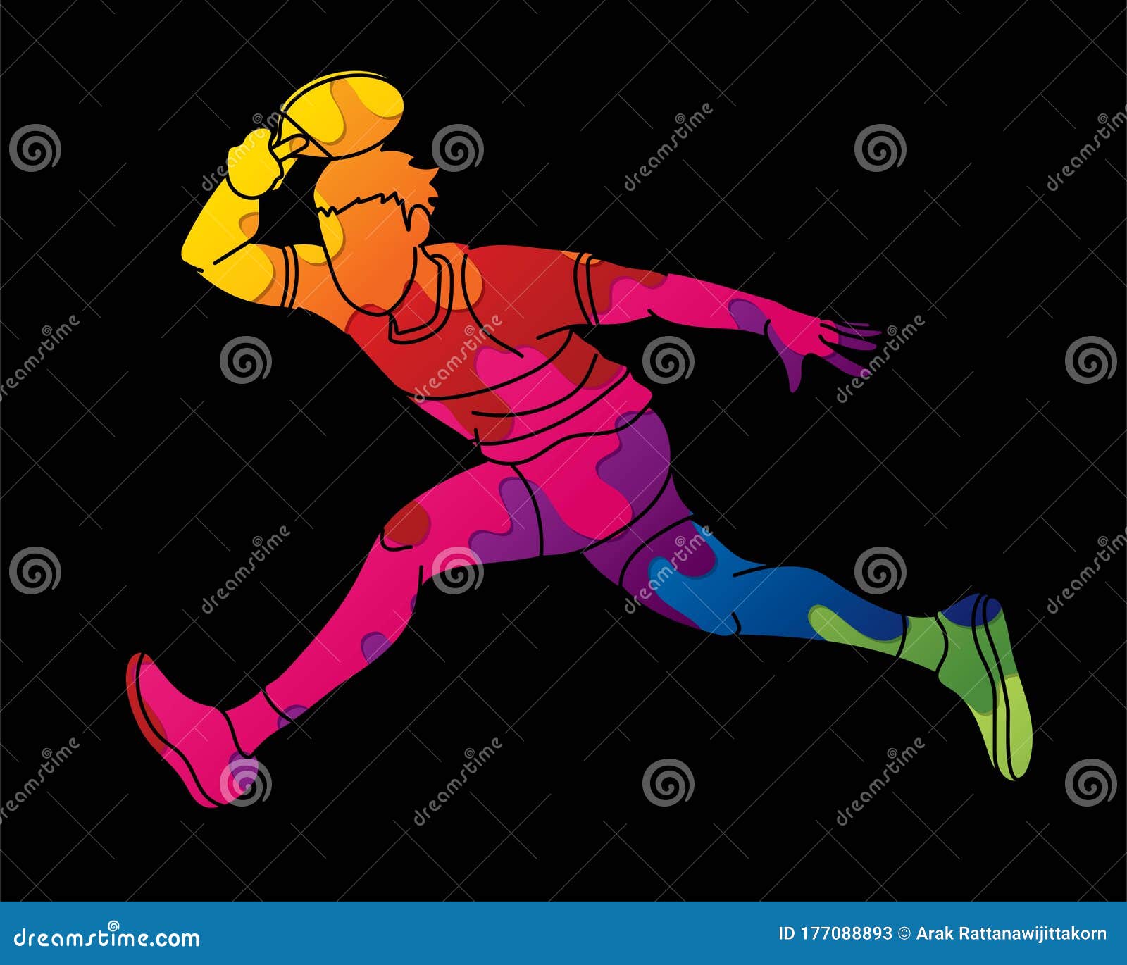 Ping Pong Player, Table Tennis Action Cartoon Graphic Stock Vector ...