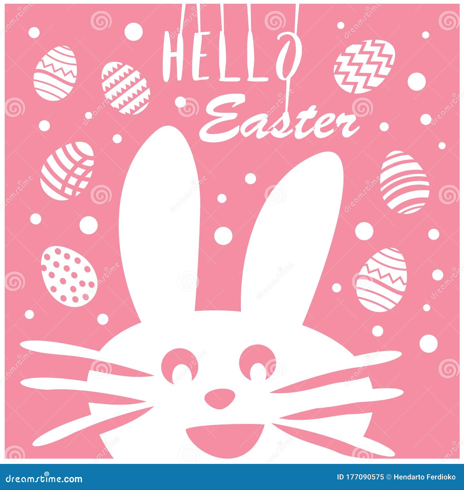 Hello Easter Bunny Cute Vector Design Stock Vector - Illustration of ...