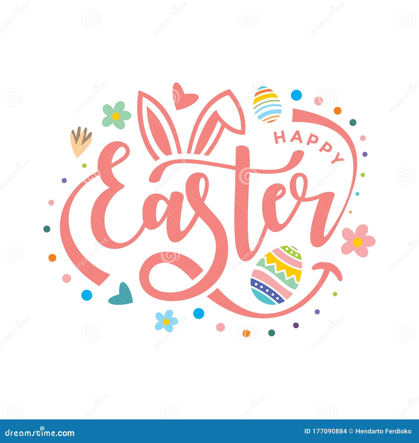 Happy Easter Script Typography Lettering Logo Icon Vector Stock Vector ...