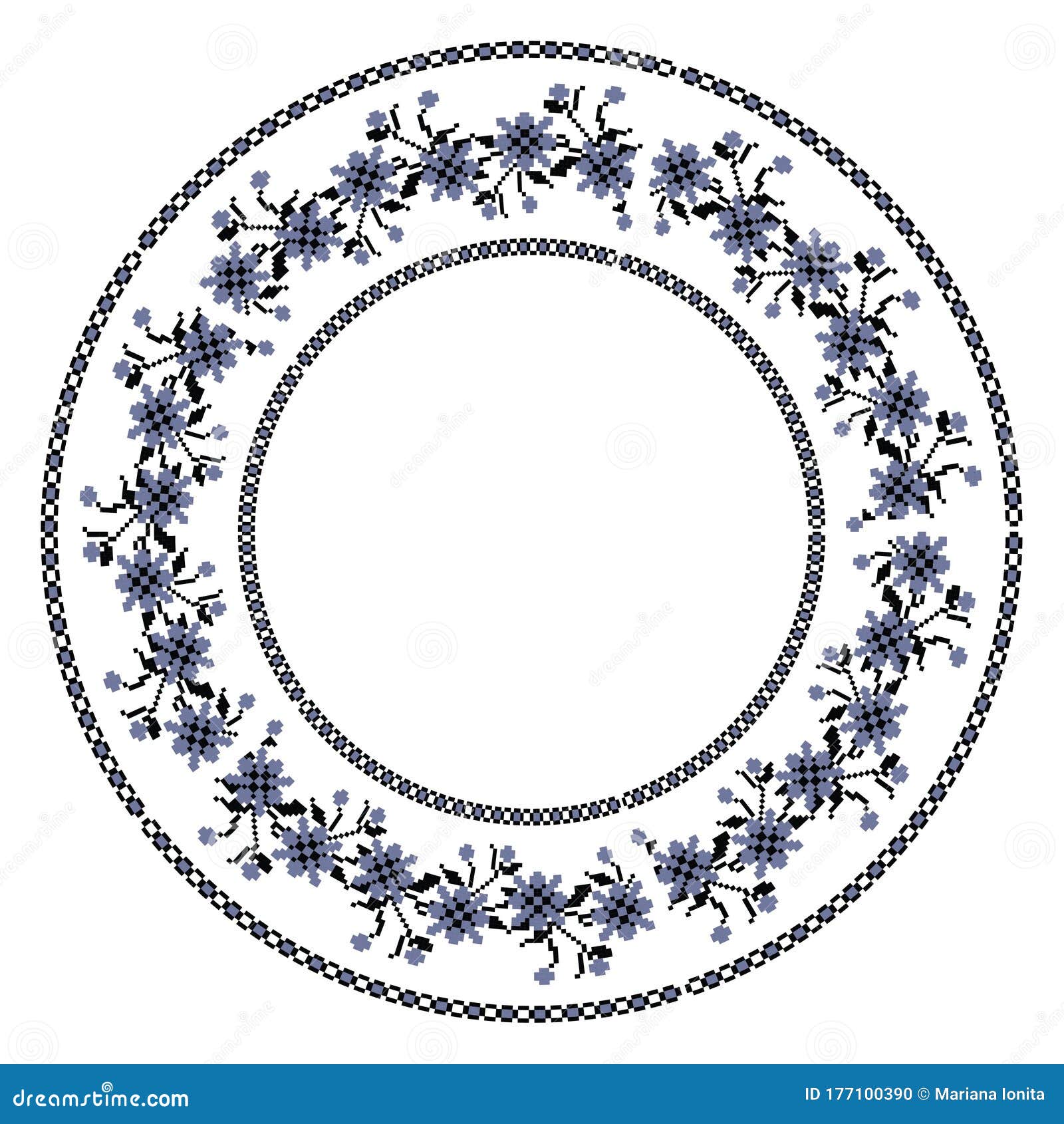 Decorative Round Floral Frame Stock Vector - Illustration of vector ...