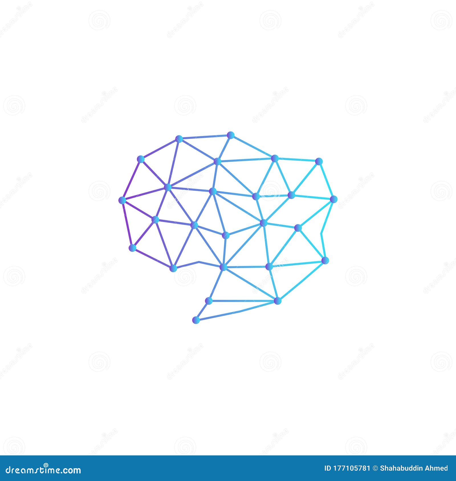 Brain Connection Vector Icon. Digital Brain. Brain Hub Icon Stock ...