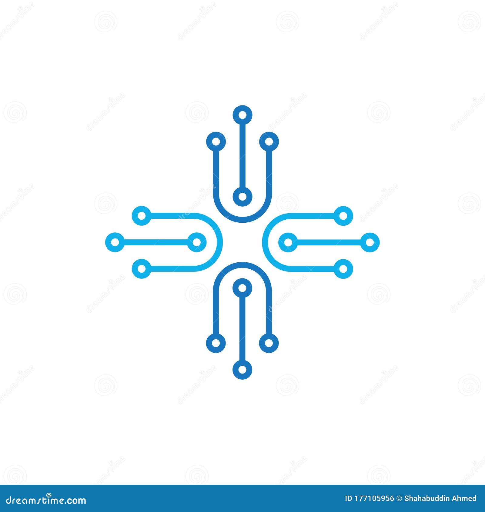 Letter U Technology Logo. Vector Tech Icon Stock Vector - Illustration ...