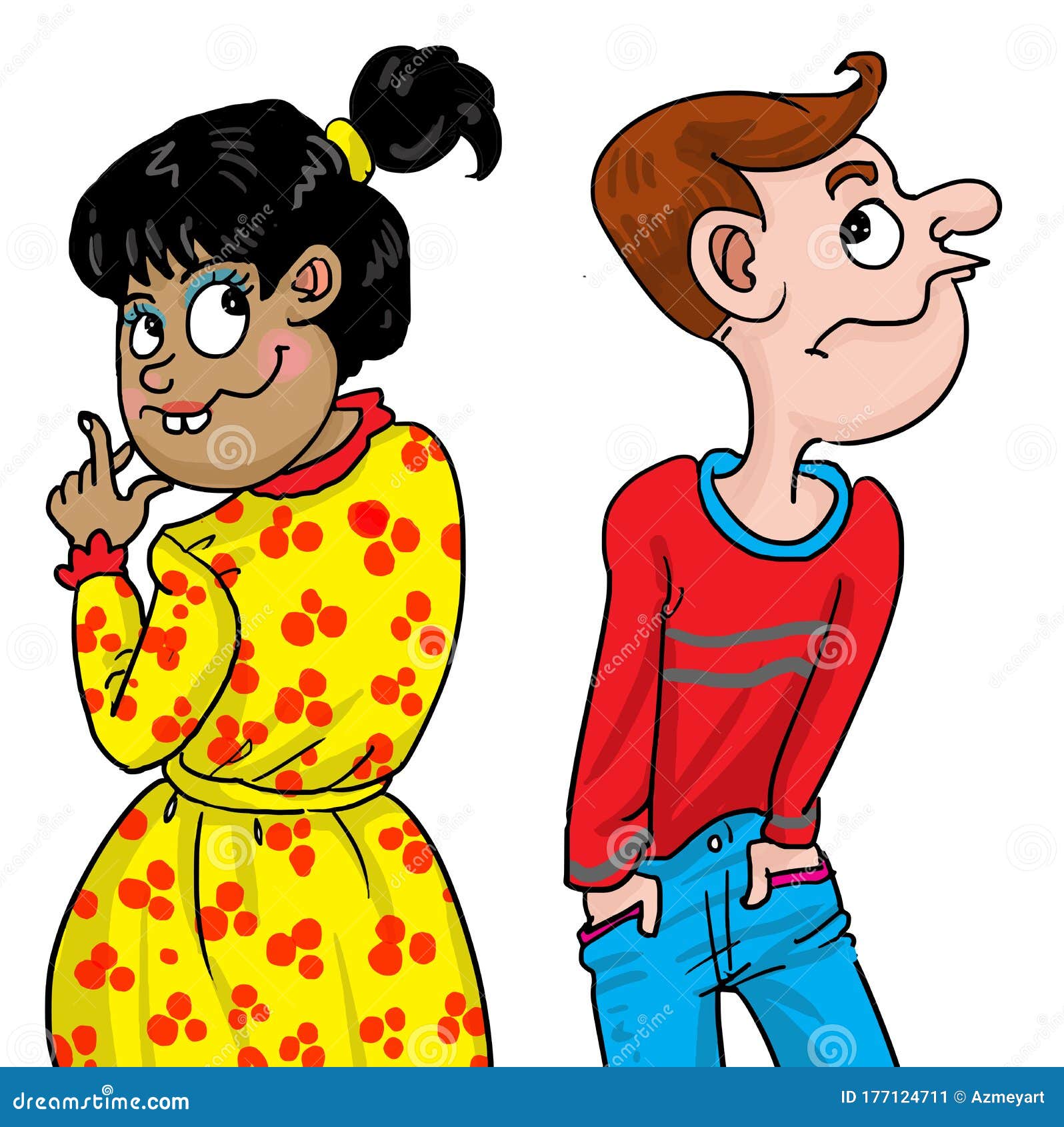 Funny Cartoon, Couple in Trouble Stock Vector - Illustration of adult ...