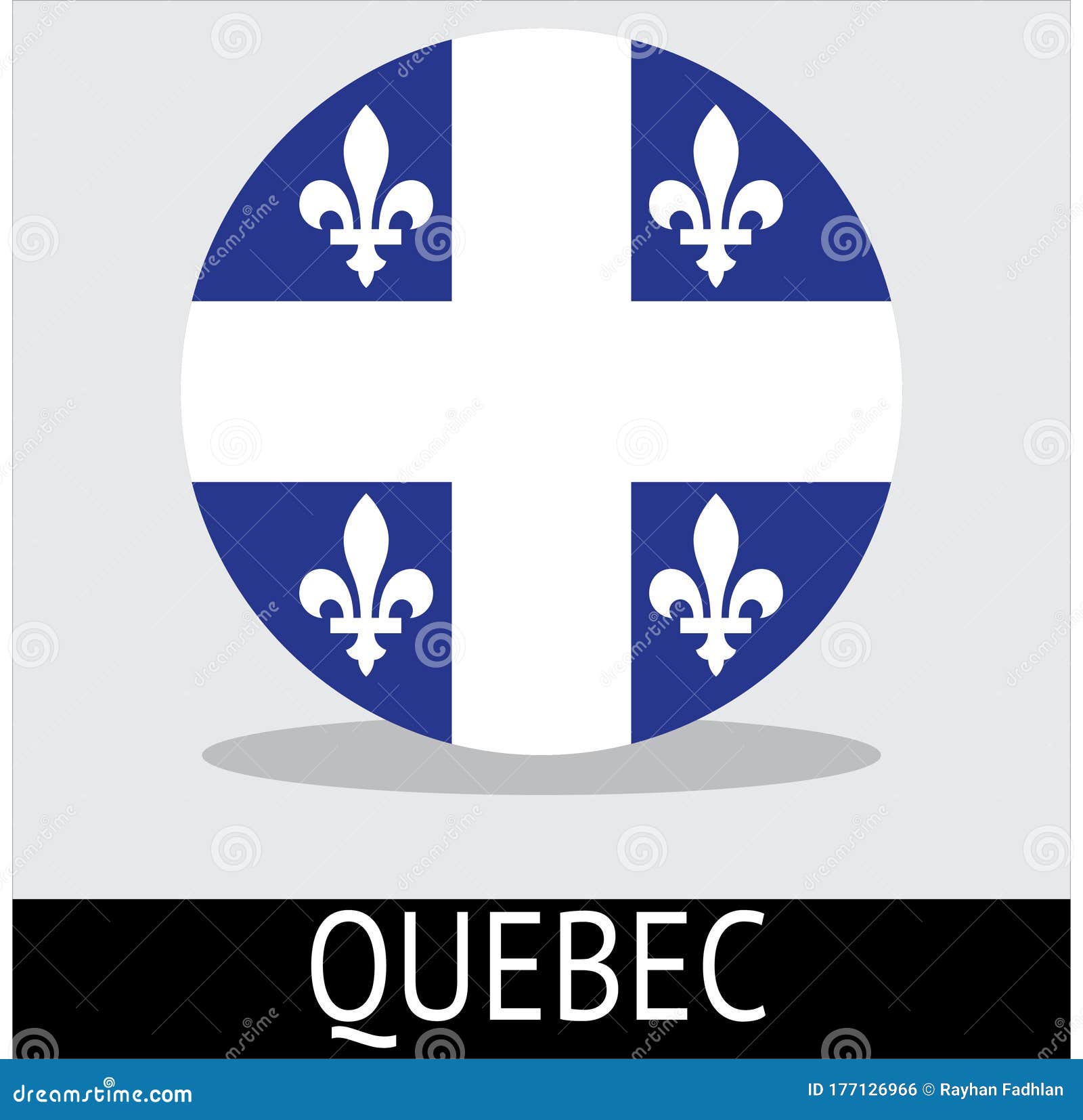Quebec Country Flag Symbol on a White Background Stock Vector ...