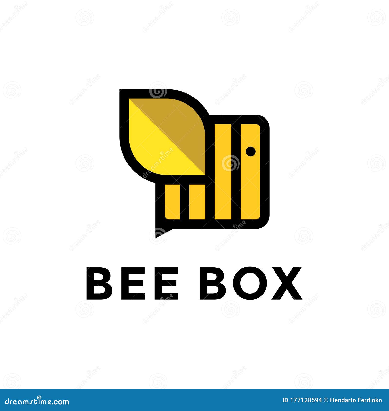 Bee Honey Box Logo Design Vector Stock Vector - Illustration of ...