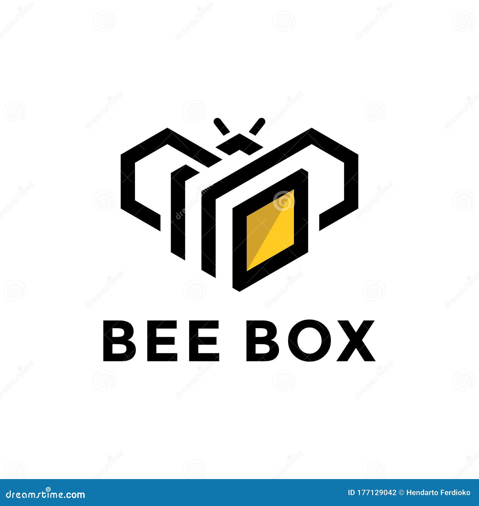 Bee Honey Box Logo Design Vector Stock Vector - Illustration of animal ...
