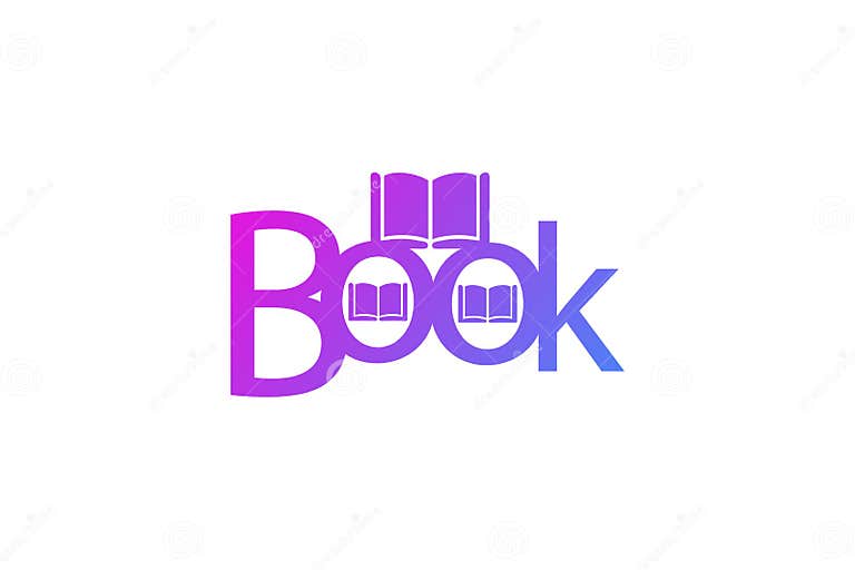 Colorful Book Text Icons on White Background Stock Illustration ...