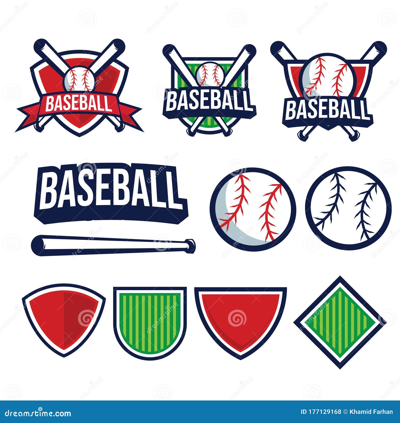 Baseball Logo Set Vector Template Stock Vector - Illustration of ...