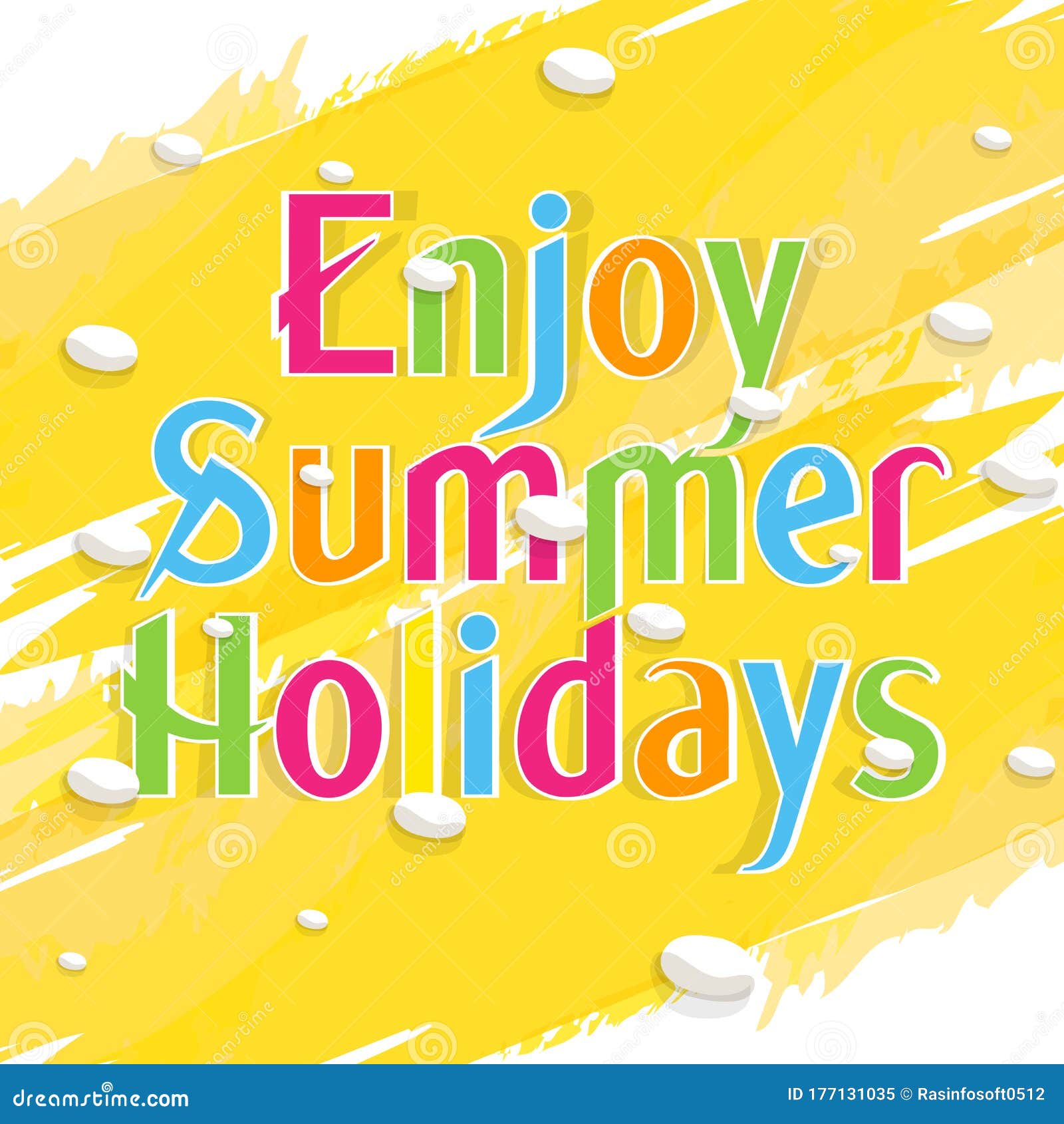 Enjoy Summer Holidays Greetings Stock Illustration - Illustration of ...