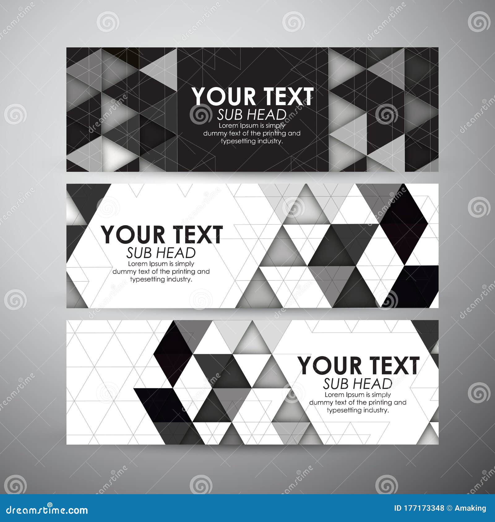 Abstract Geometric Strip Pattern Background. Vector Banners Set ...