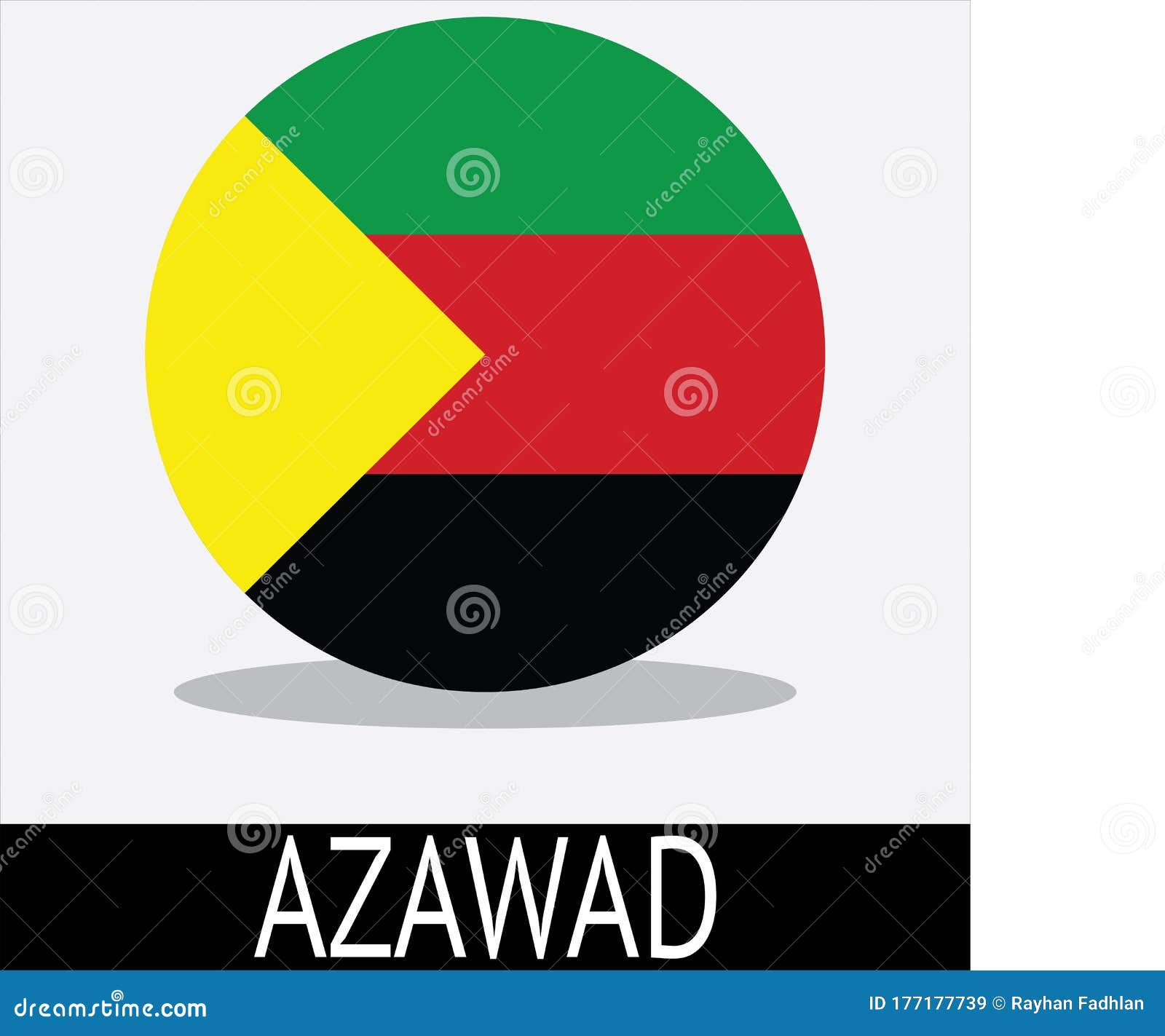 Azawad Country Flag Circle Icon with a White Background Stock Vector ...