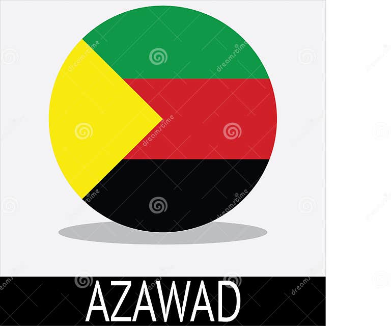 Azawad Country Flag Circle Icon with a White Background Stock Vector ...