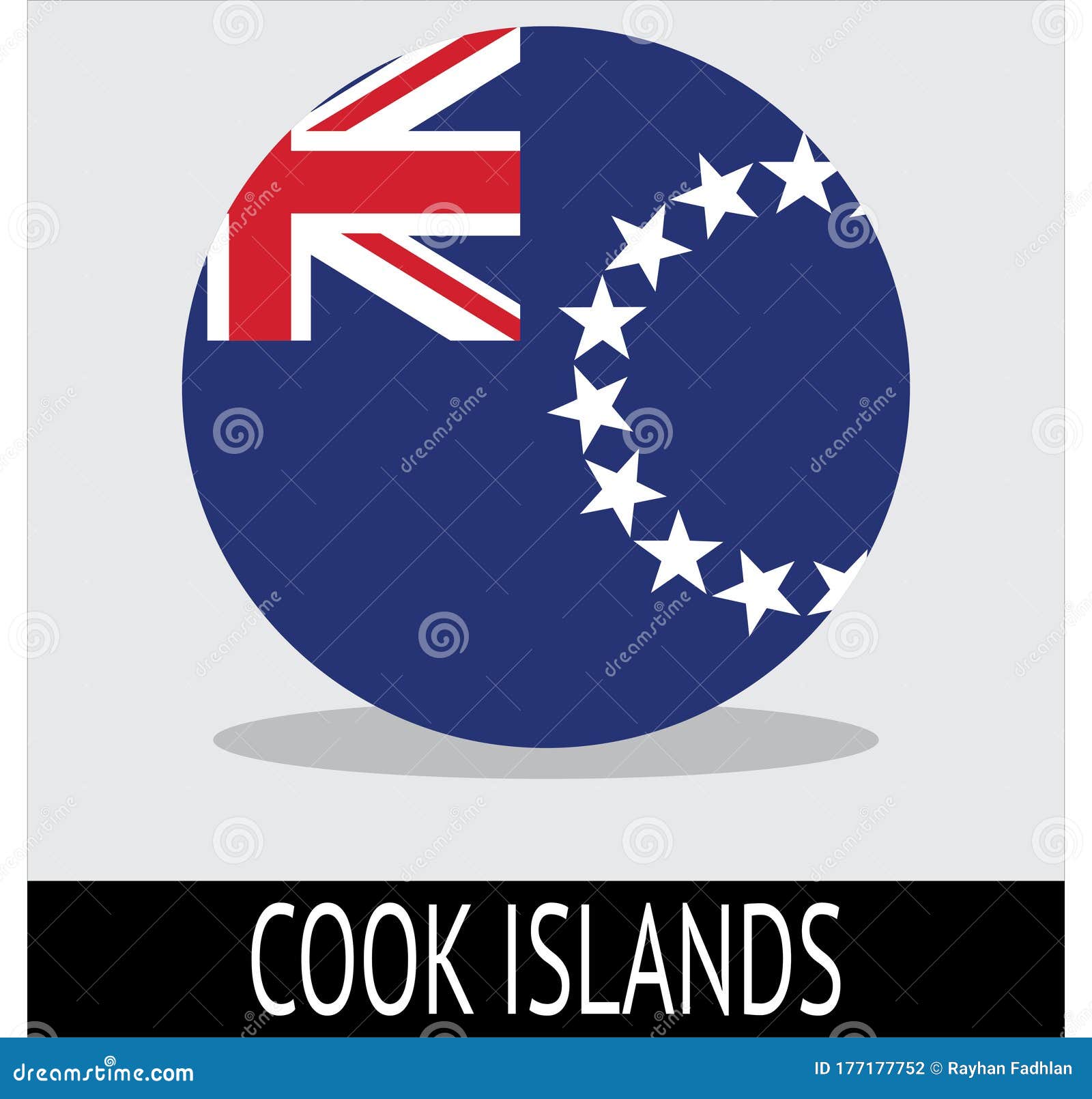 Cook Island Country Flag Icon with a White Background Stock Vector ...