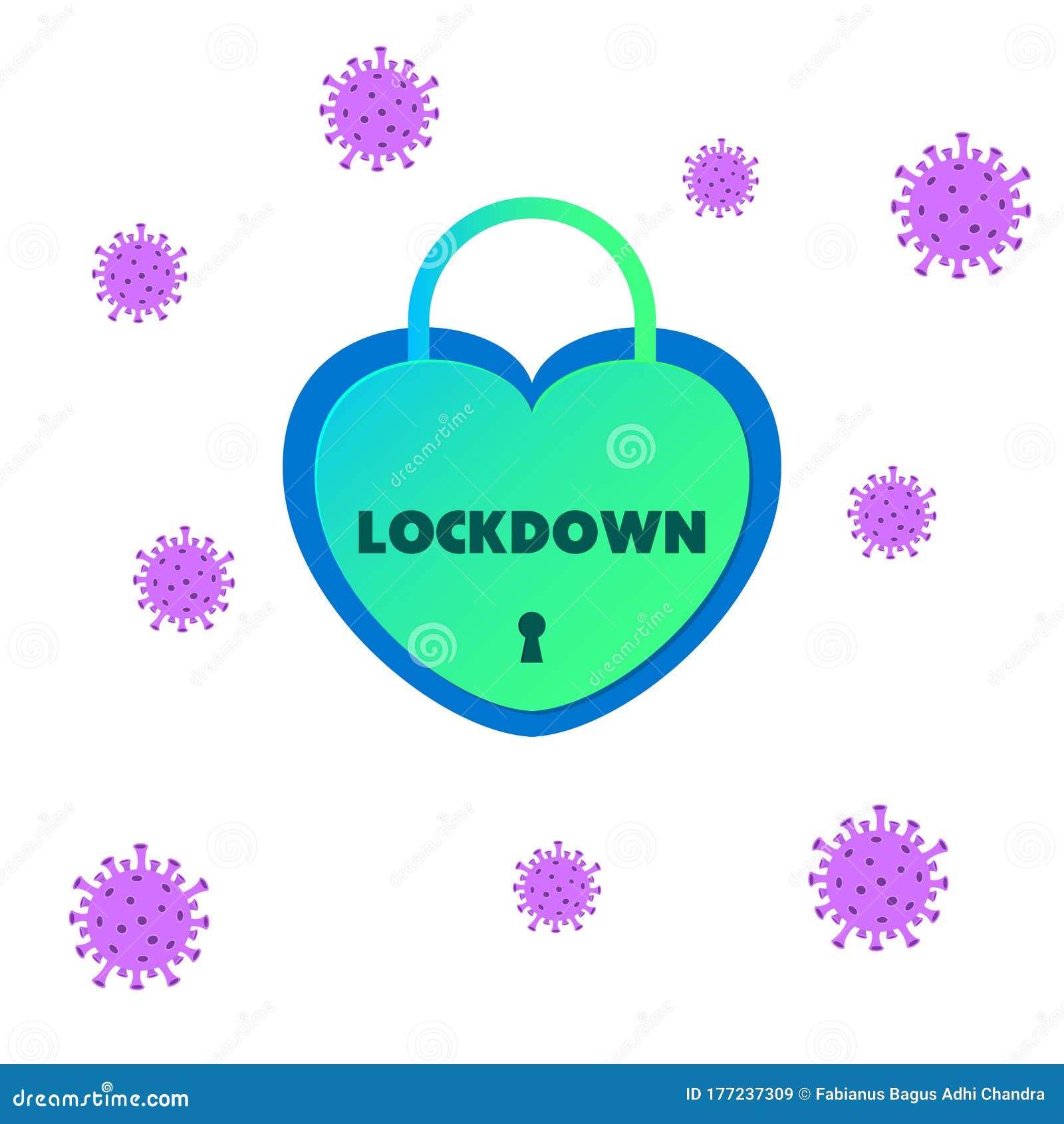 Lockdown Poster with Heart Symbol Design Concept Stock Vector ...