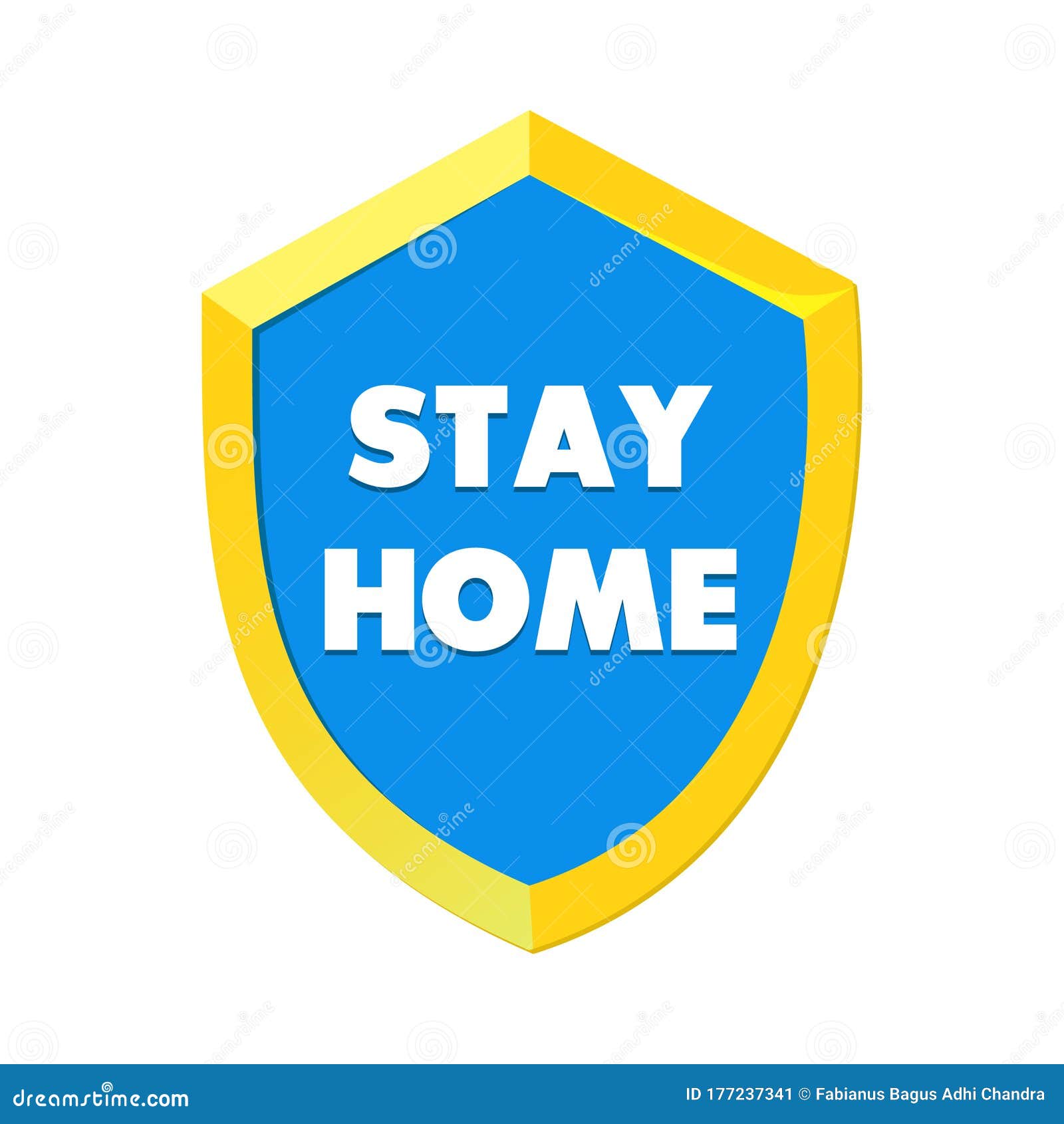 Stay Home Poster Concept with Shield Icon Stock Vector - Illustration ...