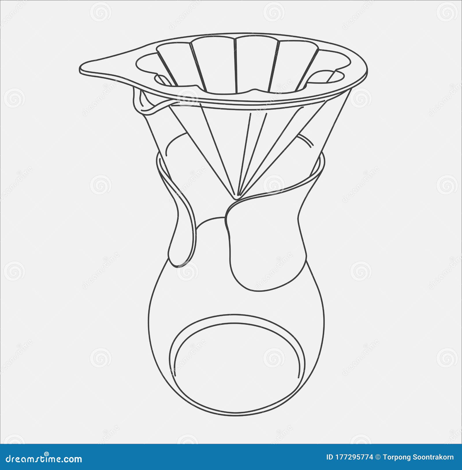 Coffee Drip Hand Drawing in Vector Stock Vector - Illustration of drip ...