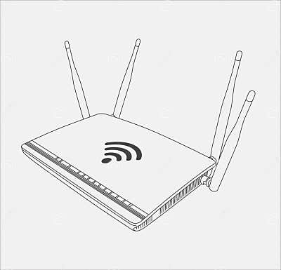 Wifi Router Hand Drawing in Vector Stock Vector - Illustration of ...