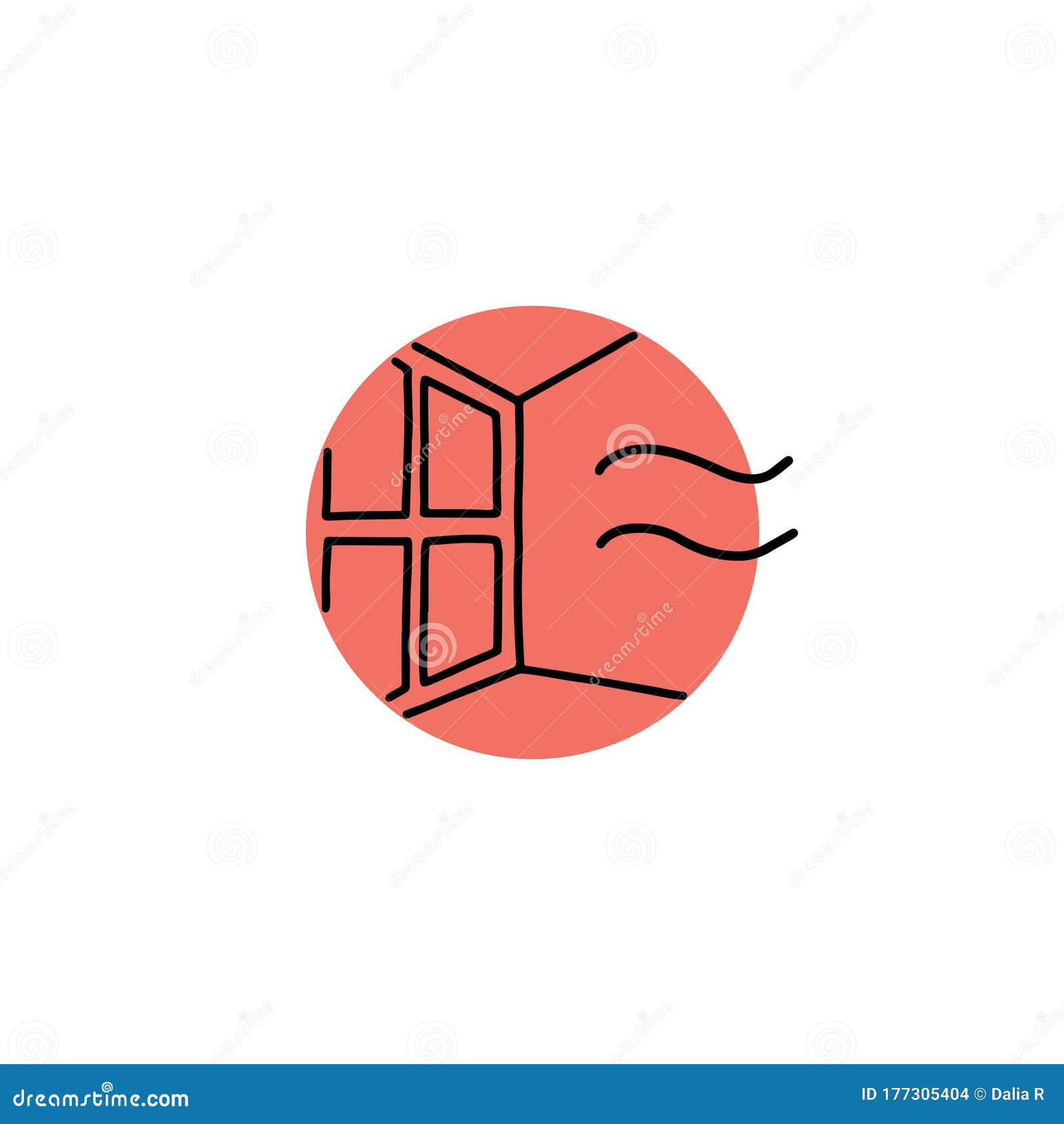 VENTILATE the ROOMS Icon. Open the Windows. Stock Vector - Illustration ...