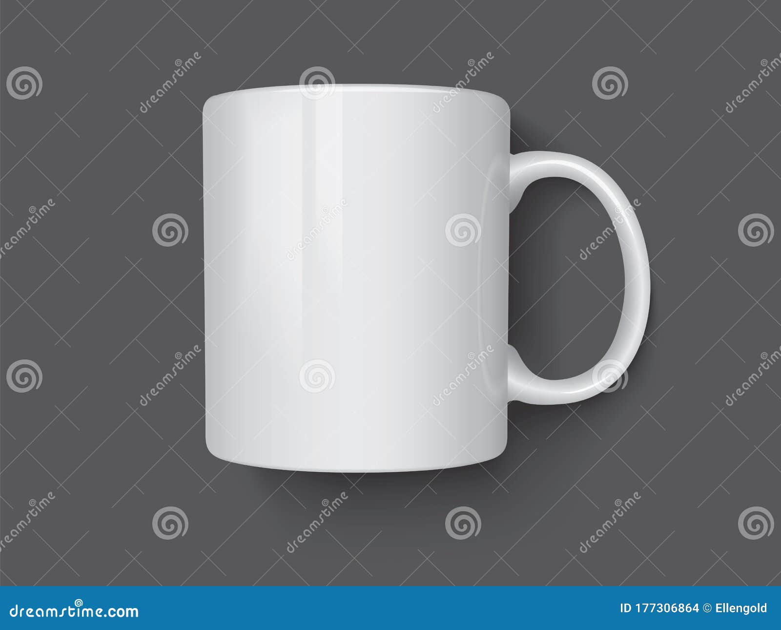 White Mug Isolated on White Background Vector Mock Up Stock Vector ...