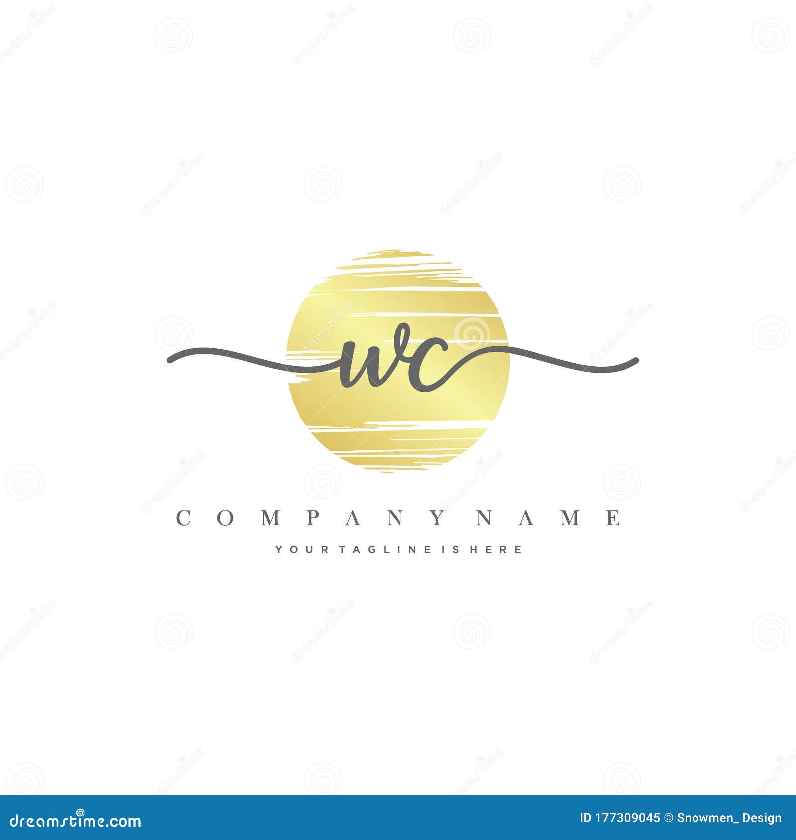 WC Initial Letter Handwriting Logo Hand Drawn Template Vector. Stock ...