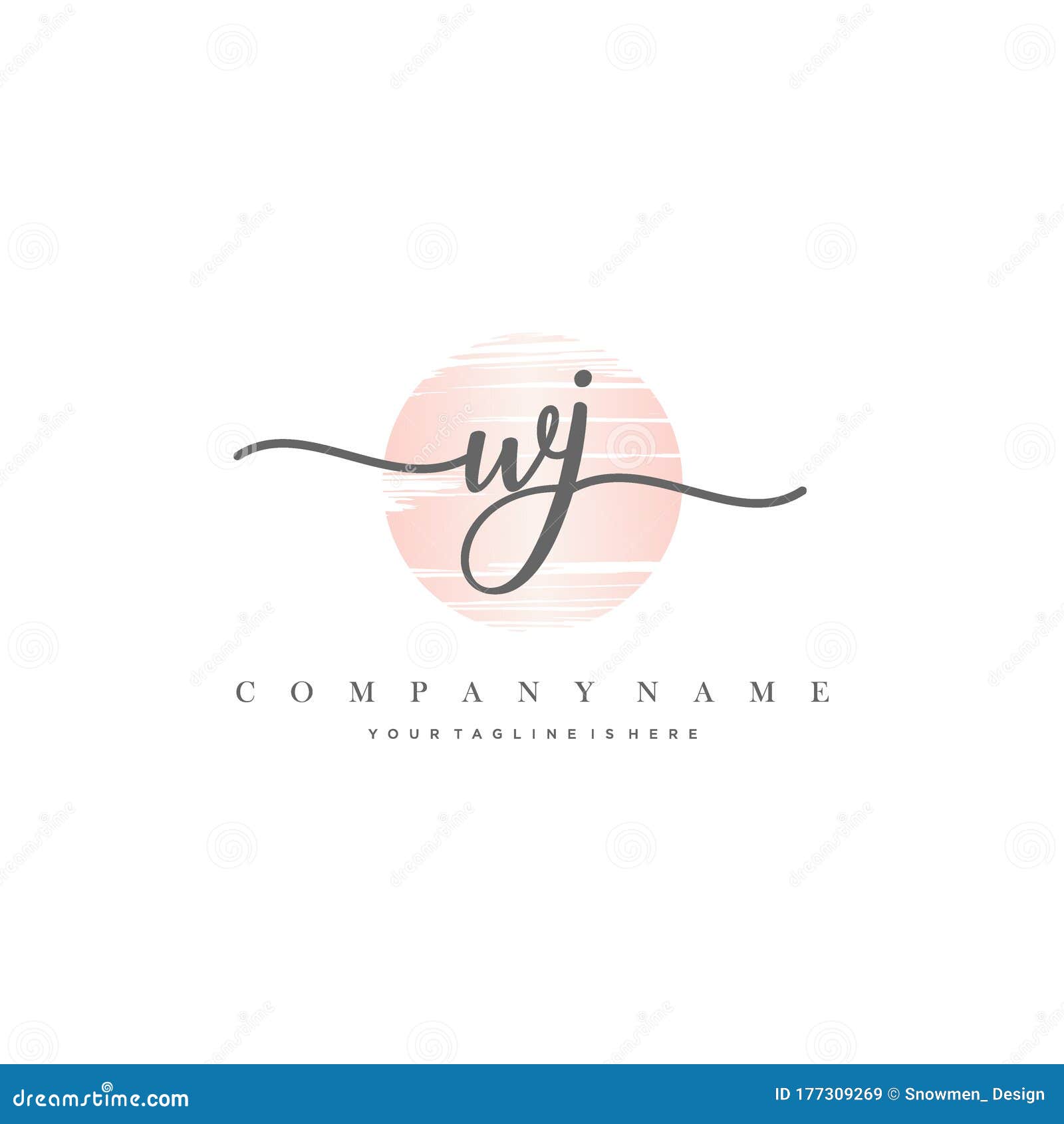 WJ Initial Letter Handwriting Logo Hand Drawn Template Vector. Stock ...