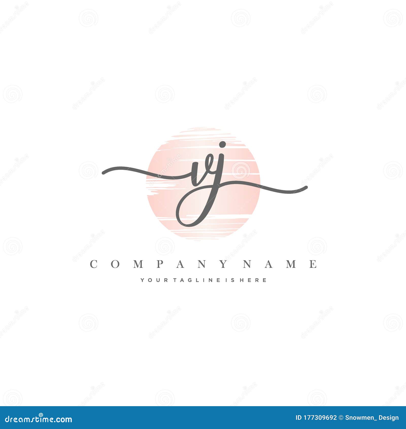 VJ Initial Letter Handwriting Logo Hand Drawn Template Vector. Stock ...
