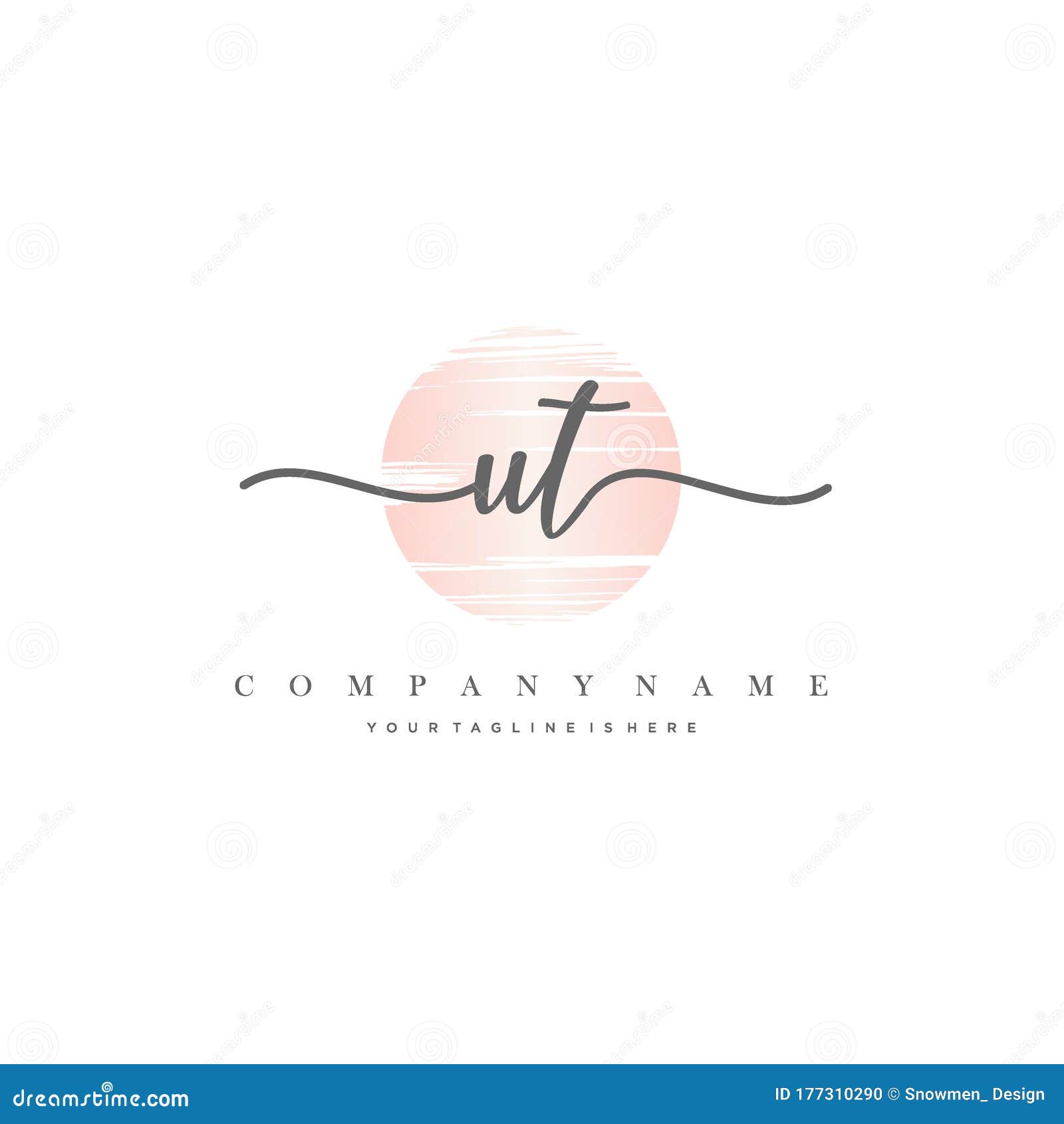 UT Initial Letter Handwriting Logo Hand Drawn Template Vector. Stock ...